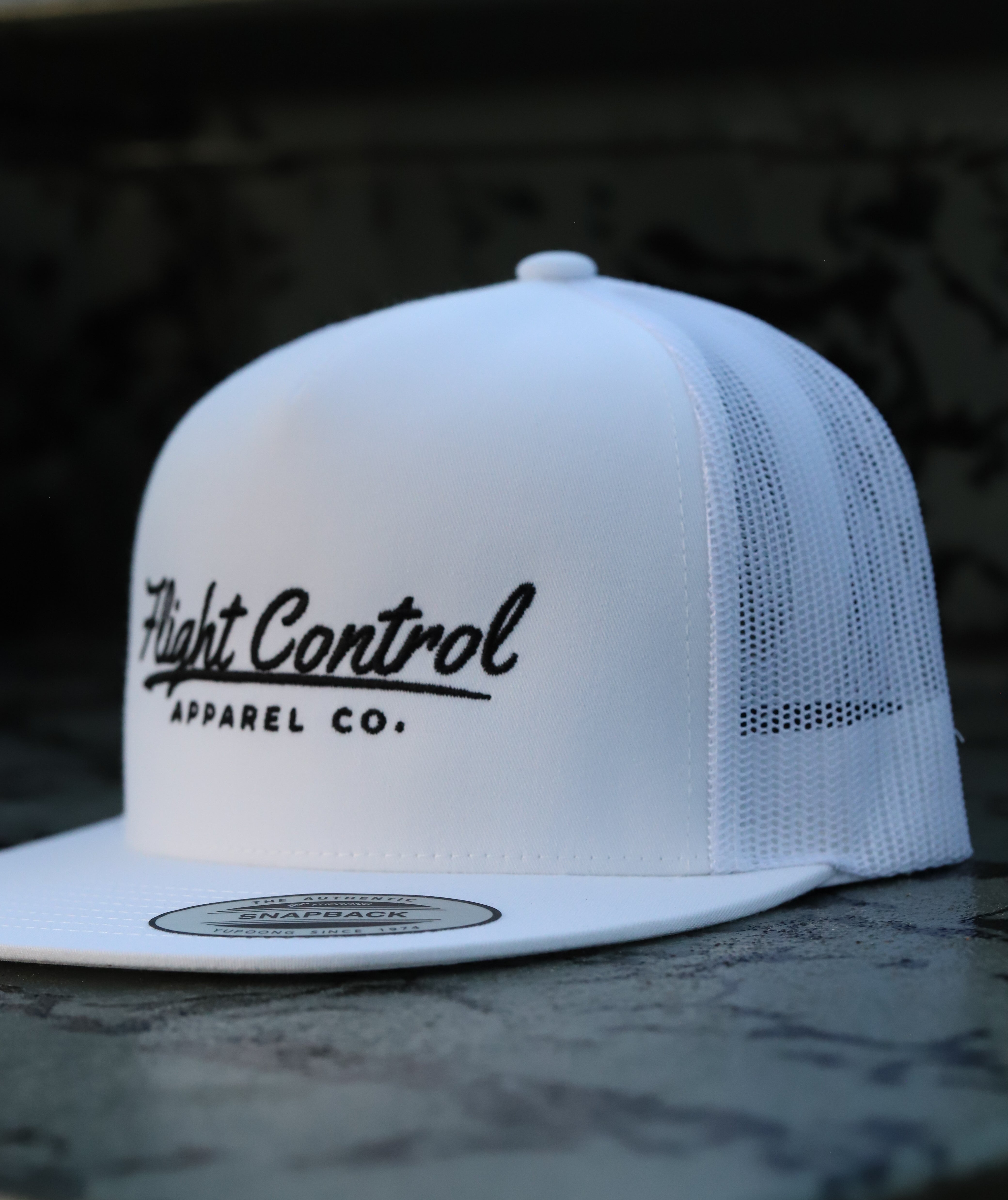 White Logo Hat – Flight Control Waterfowl
