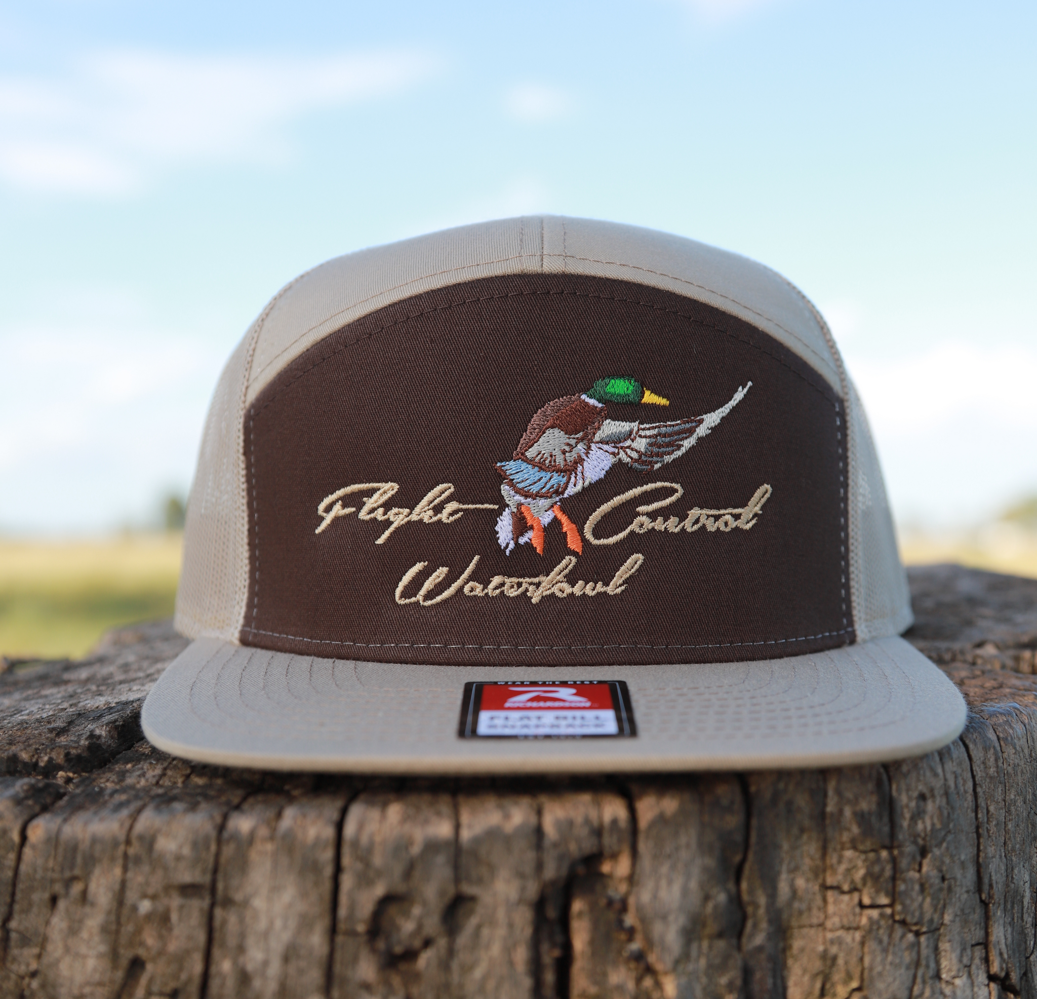 Khaki/ Brown 7 panel mallard hat – Flight Control Waterfowl